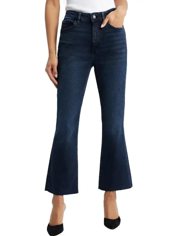 Warp + Weft Nao High-waist Crop Bootcut Jeans - River Run