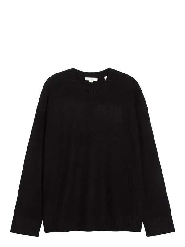 Vince Boiled Cashmere Crewneck Sweater - Black