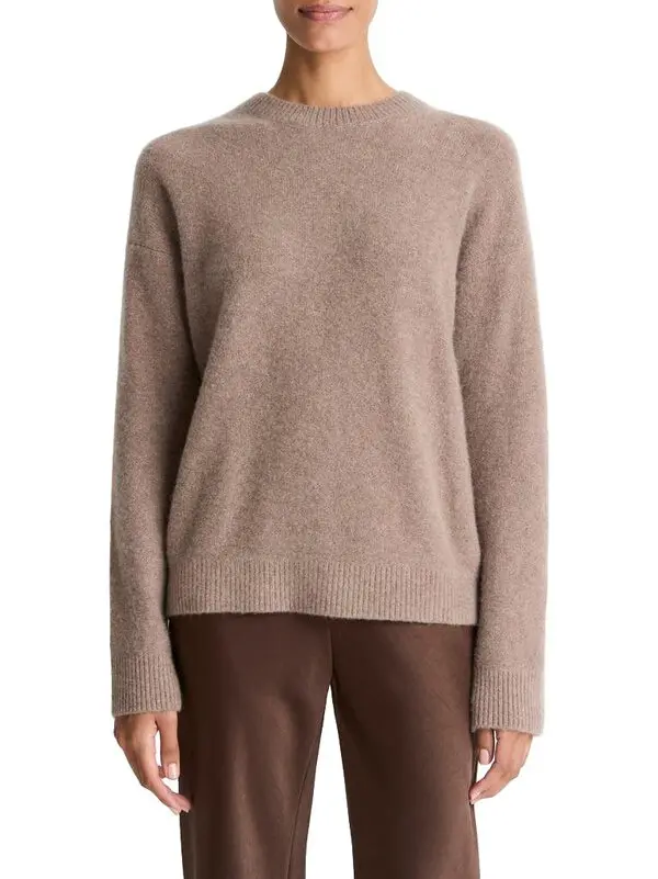 Vince Boiled Cashmere Crewneck Sweater - Heather Doe