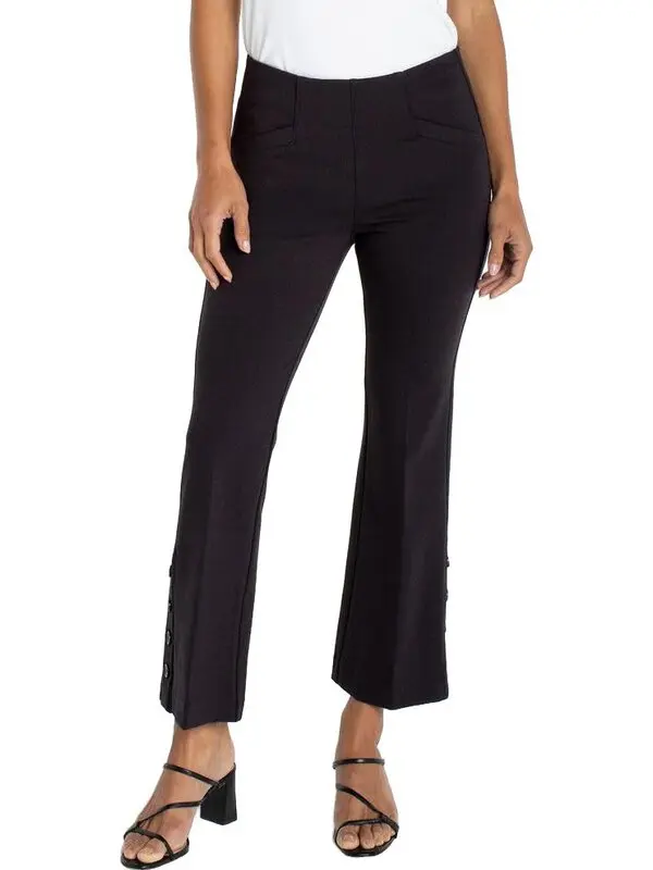 LIVERPOOL Stella Pull-on Ponte Kick Flare Pants - Black