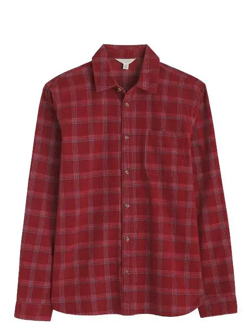 SEASALT CORNWALL Shoreman Check Organic Cotton Corduroy Button-up Shirt - Gawan Conker