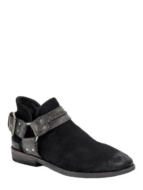 Free People Belle Harness Bootie - Black Suede