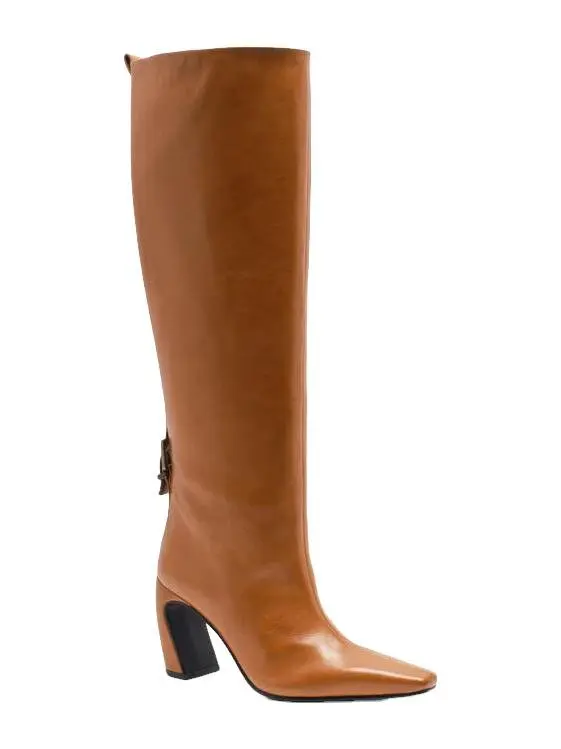 Free People Knee-high Leather Boot - Tan Leather