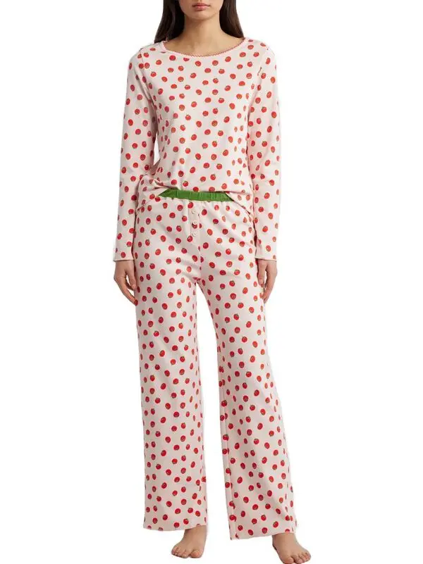 COZYLAND Ellie Tomatoes Pima Cotton Pajamas - Juicy Tomatoes