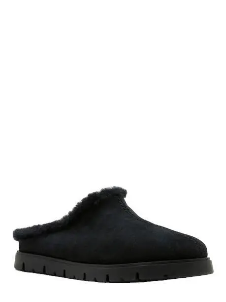 La Canadienne Eva City Dry™ Waterproof Shearling Lined Slipper - Black Suede