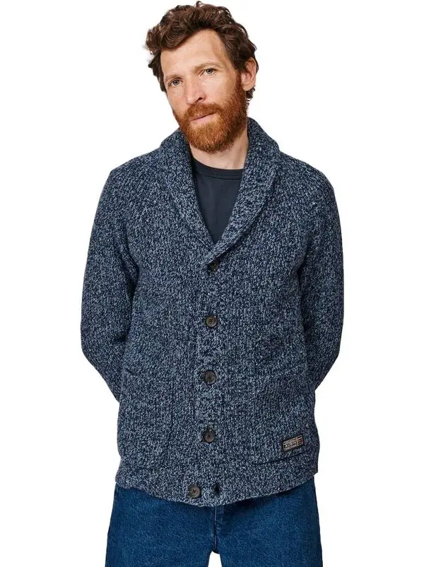 AUBIN Studham Shawl Collar Cardigan - Blue Mix