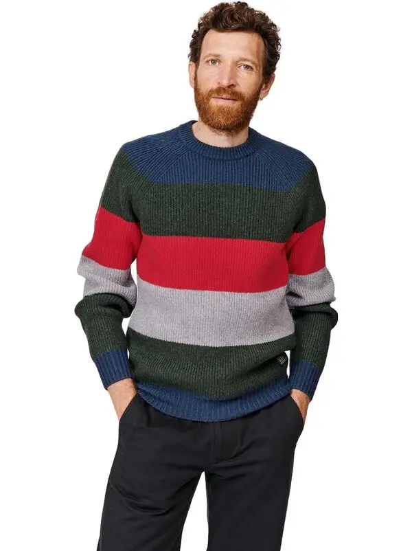 AUBIN Striped Crew Neck Wool Sweater - Block Stripe