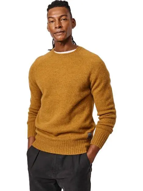 AUBIN Prestwick Shetland Crew Neck Sweater - Dark Gold
