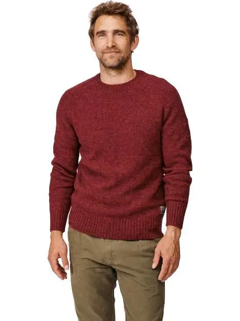 AUBIN Prestwick Shetland Crew Neck Sweater - Port