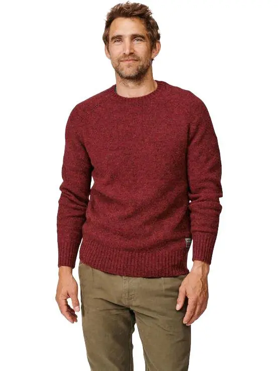 Aubin Prestwick Shetland Crew Neck Sweater - Port
