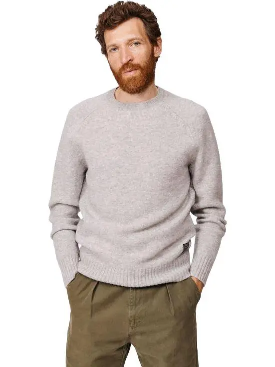 Aubin Prestwick Shetland Crew Neck Sweater - Silver