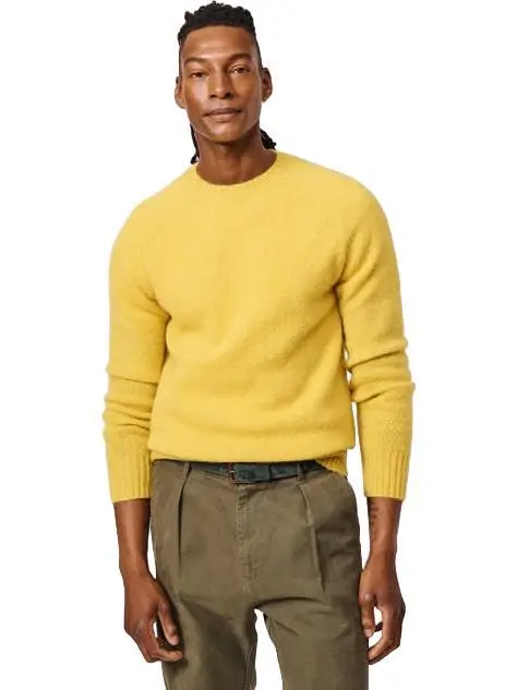 AUBIN Prestwick Shetland Crew Neck Sweater - Yellow