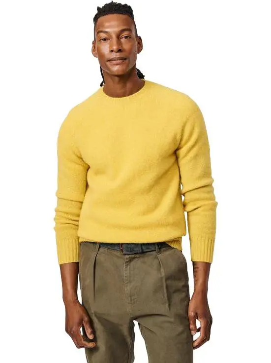 Aubin Prestwick Shetland Crew Neck Sweater - Yellow