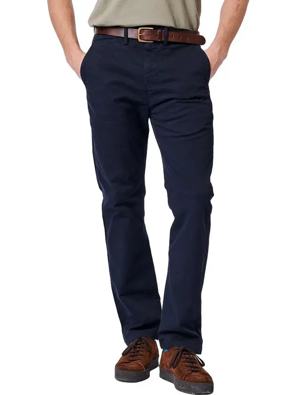 Aubin Witham Straight Leg Stretch Chino Pants - Navy