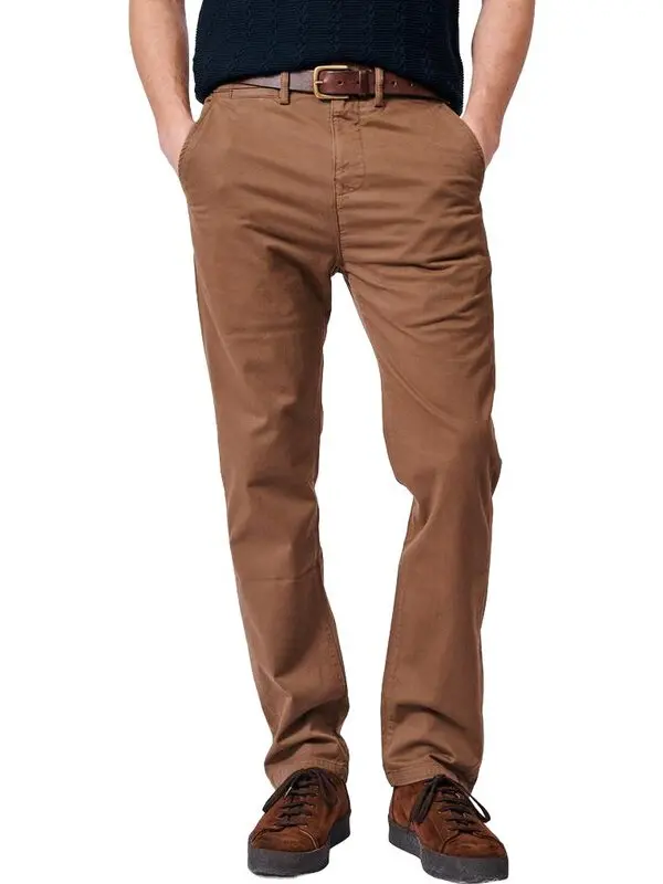 Aubin Witham Straight Leg Stretch Chino Pants - Toffee