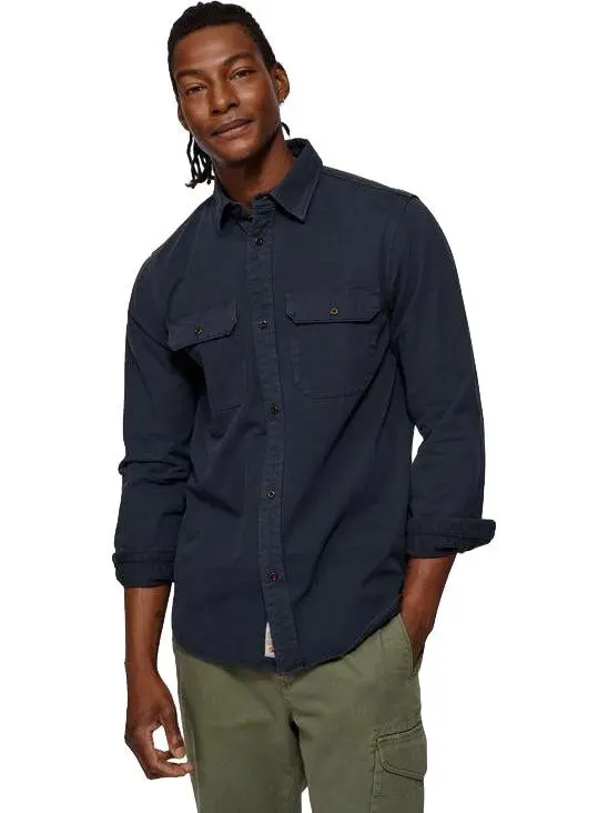 Aubin Normanby Button Up Shirt - Navy