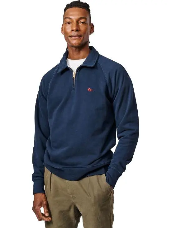 Aubin Dunster Zip Neck Sweatshirt - Navy