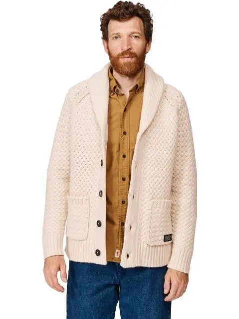 AUBIN Frampton Shawl Cardigan Sweater - Ecru