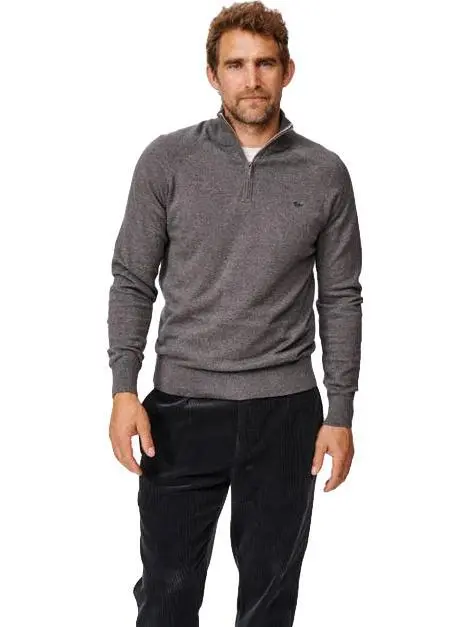 AUBIN Bonby Zip Neck Sweater - Charcoal