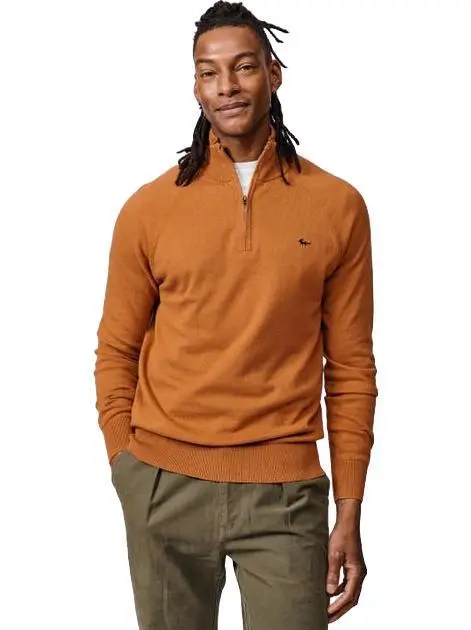 AUBIN Bonby Zip Neck Sweater - Ginger