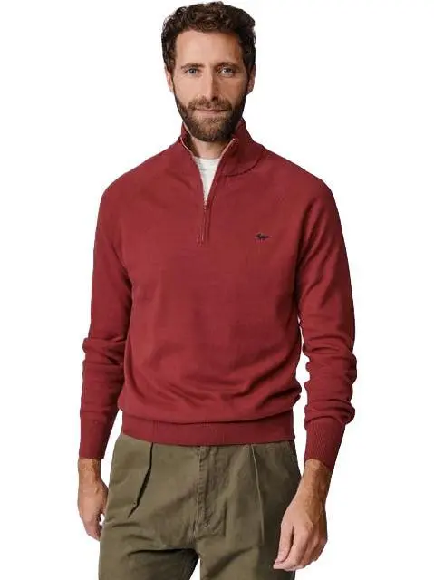 AUBIN Bonby Zip Neck Sweater - Rust