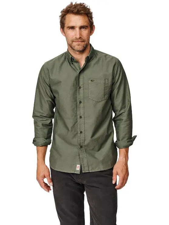 AUBIN Aldridge Oxford Button Down Shirt - Dark Green
