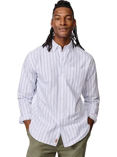 AUBIN Aldridge Oxford Button Down Shirt - Lilac Stripe