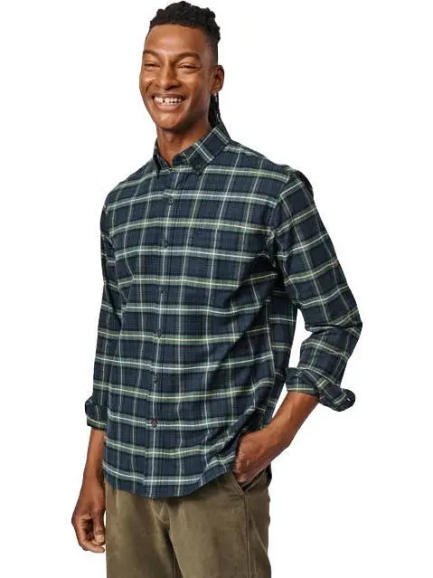 AUBIN Aldridge Oxford Button Down Shirt - Navy Check