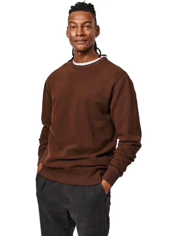 AUBIN Vestry Crew Neck Sweatshirt - Chocolate