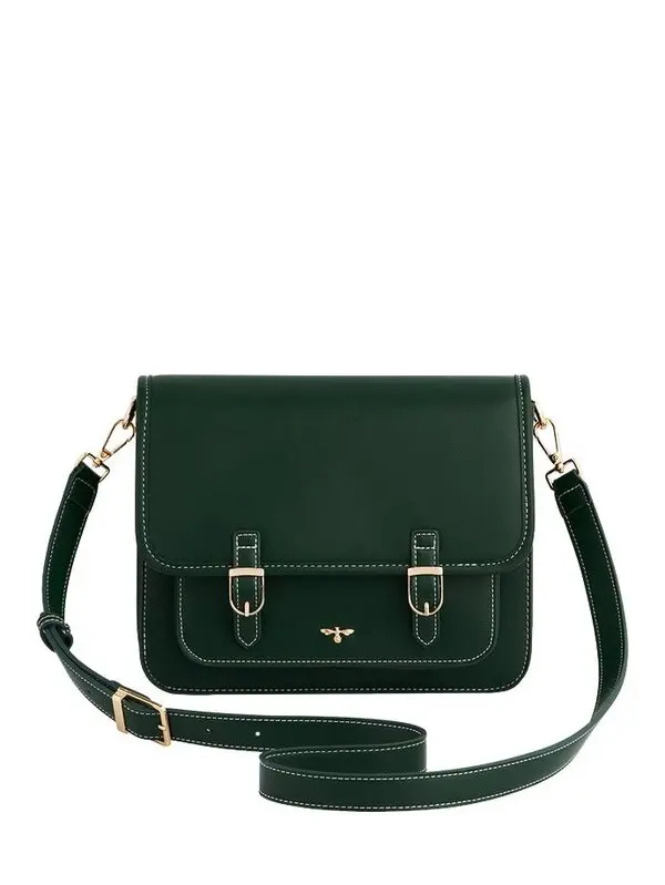FABLE ENGLAND Classic Satchel With Bee Plaque - Green