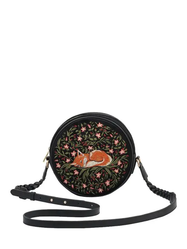 FABLE ENGLAND Sleepy Fox Circle Bag - Black