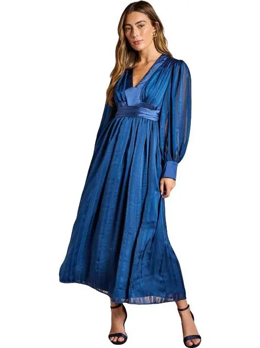 Coast V-neck Long Sleeve Maxi Dress - Navy