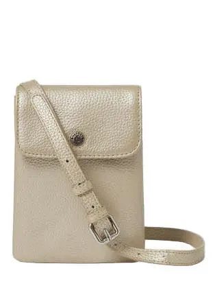 OSPREY LONDON The Madison Leather Phone Bag - Gold