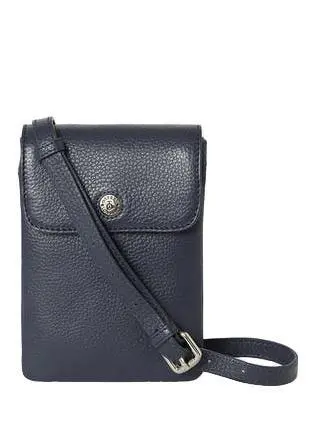 OSPREY LONDON The Madison Leather Phone Bag - Navy