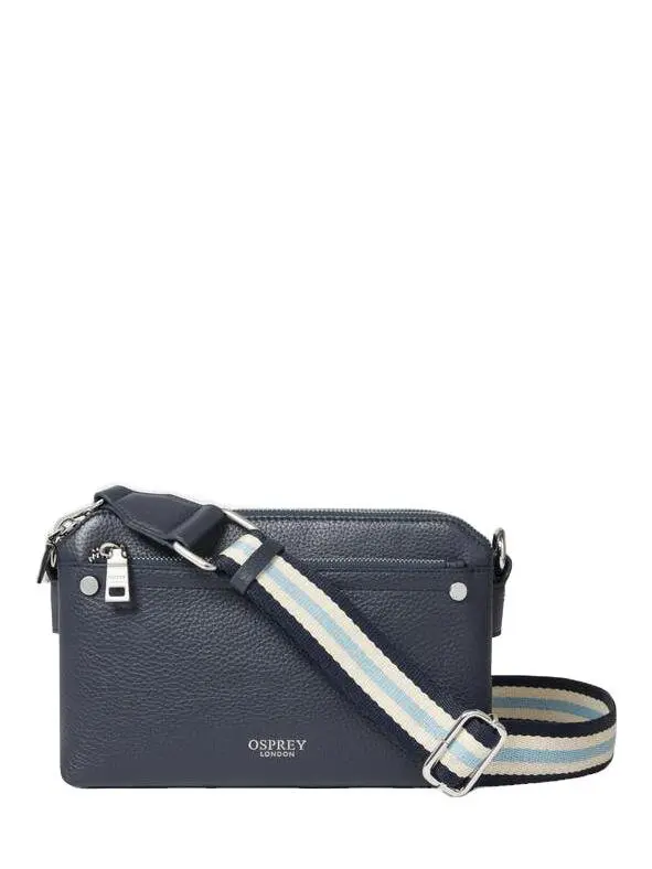 OSPREY LONDON The Stella Leather Crossbody Bag - Navy