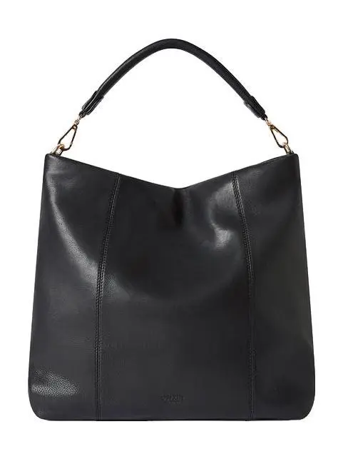 OSPREY LONDON The Carina Large Leather Hobo Bag - Black