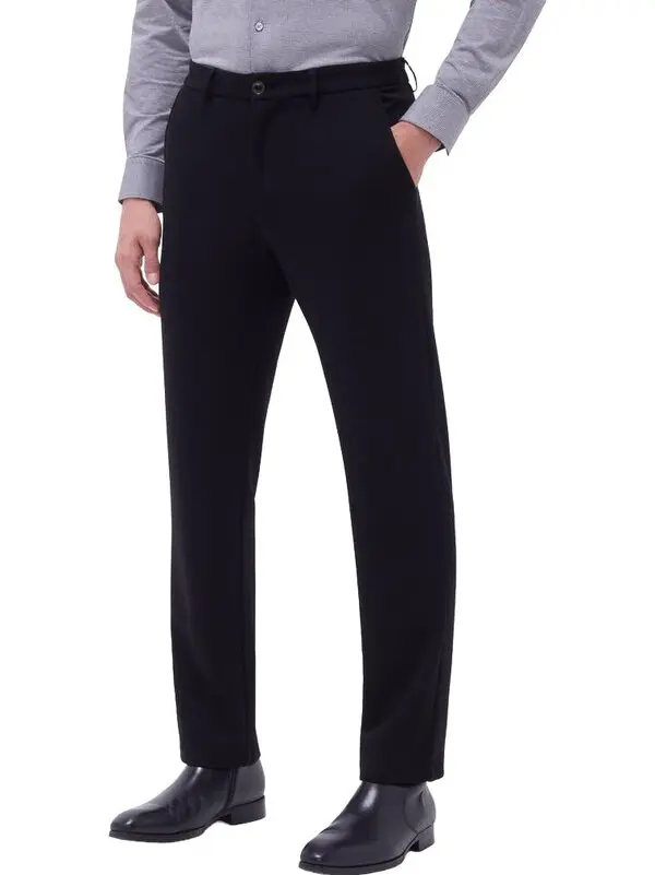Bugatchi Slim Tailored Fit Knit Dress Pants - Black