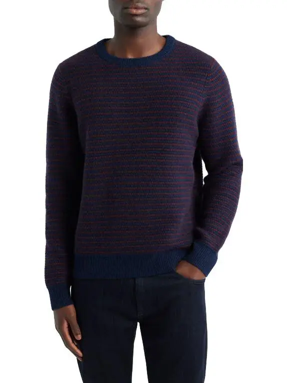 Nordstrom Striped Cashmere Sweater - Burgundy/navy Heather