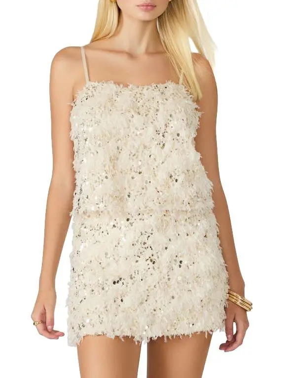 Steve Madden Sequin Feather Camisole - Ivory