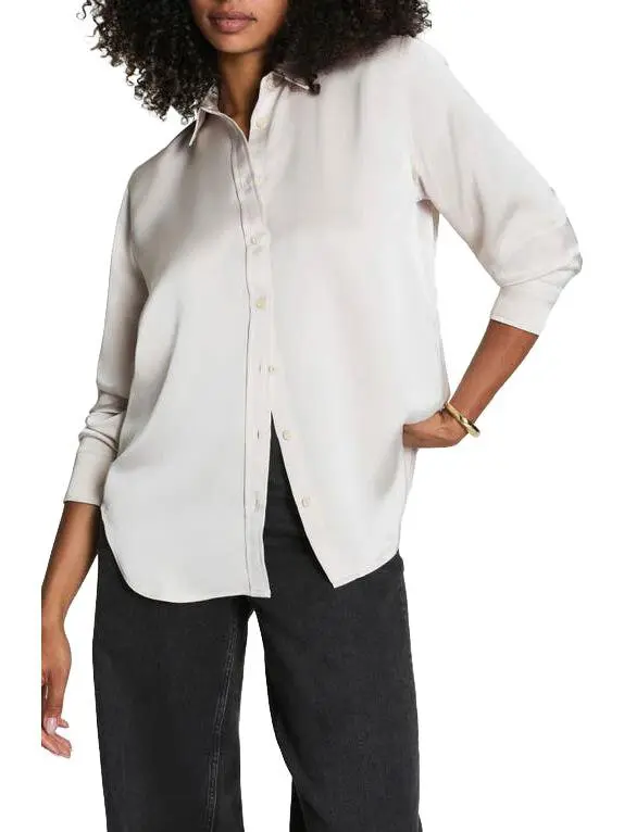 Spanx Better Than Silk Button-down Shirt - Birch