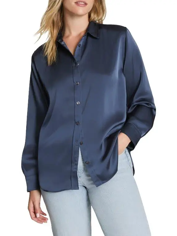 Spanx Better Than Silk Button-down Shirt - Earth Stone