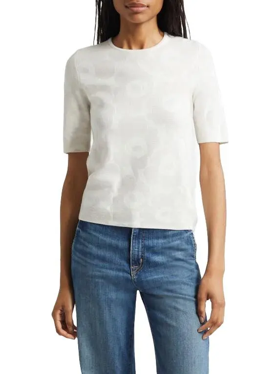 Marimekko Kertyä Unikko Jacquard Knit Top - White Off White