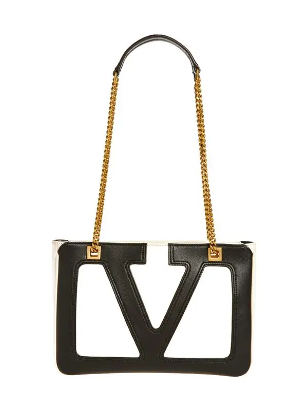 Valentino Garavani Small Viva Superstar Leather Tote - White/black