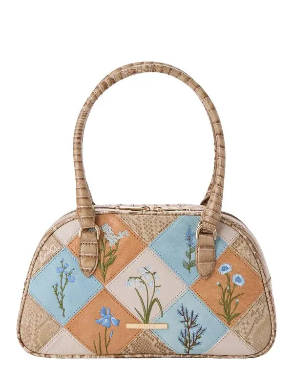 Brahmin Angie Leather Barrel Bag - Beige Multi