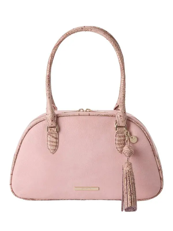 Brahmin Angie Leather Barrel Bag - Blush