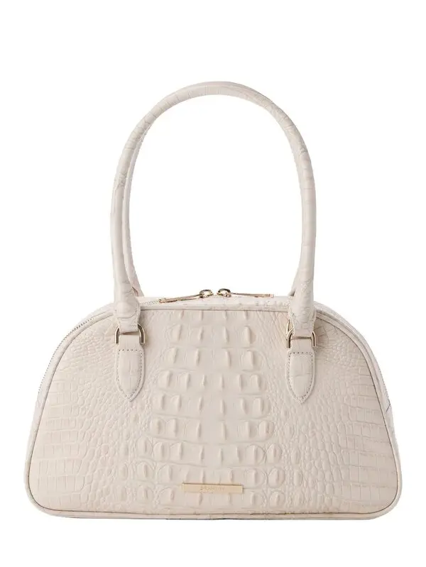 Brahmin Angie Leather Barrel Bag - Ivory