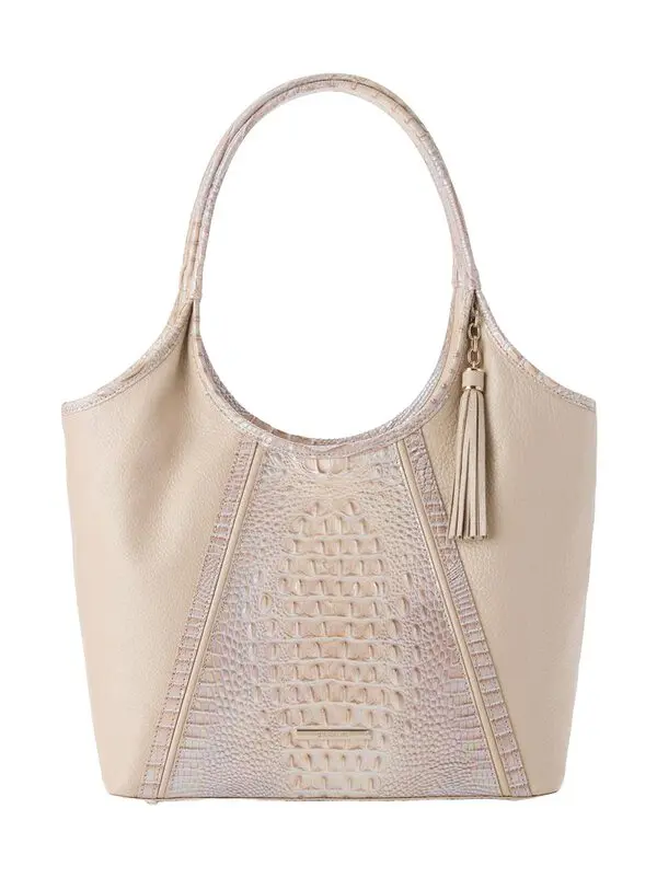 Brahmin Melora Embossed Leather Tote - Pearl Admire