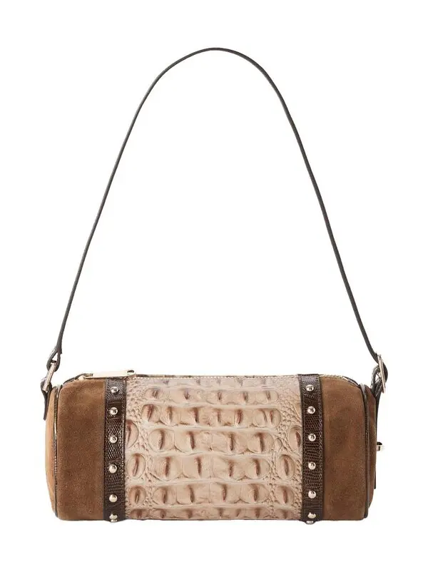 Brahmin Billie Leather Barrel Bag - Taupe Ensemble