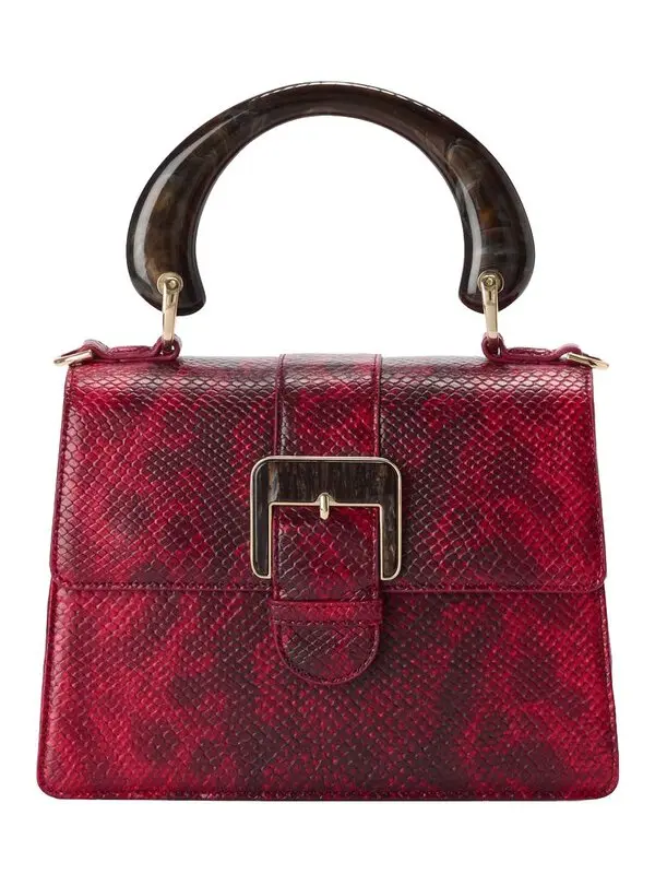 Brahmin Small Hallie Leather Top Handle Bag - Red Opal Cassatt