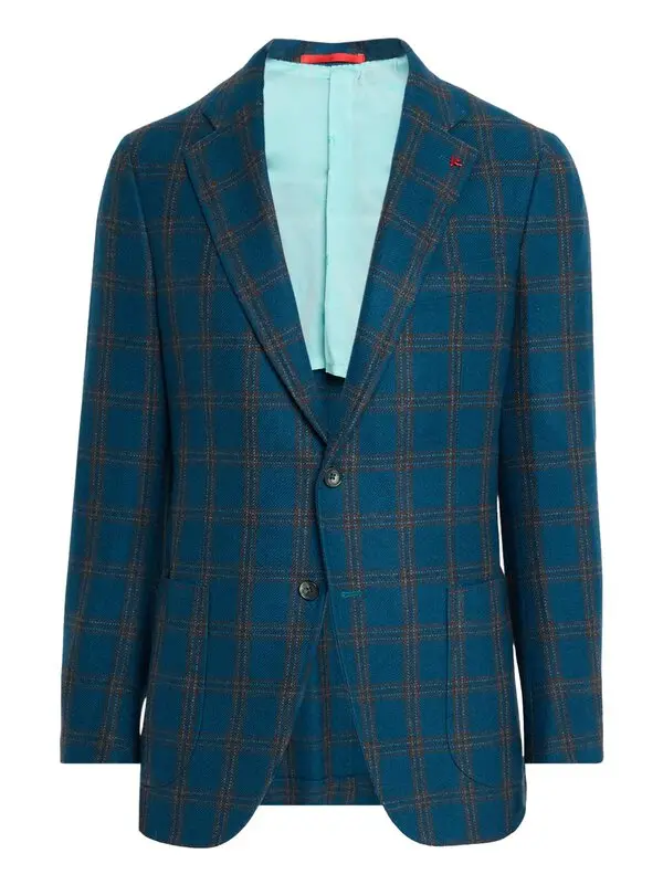 Isaia Cashmere Plaid Sport Coat - Green